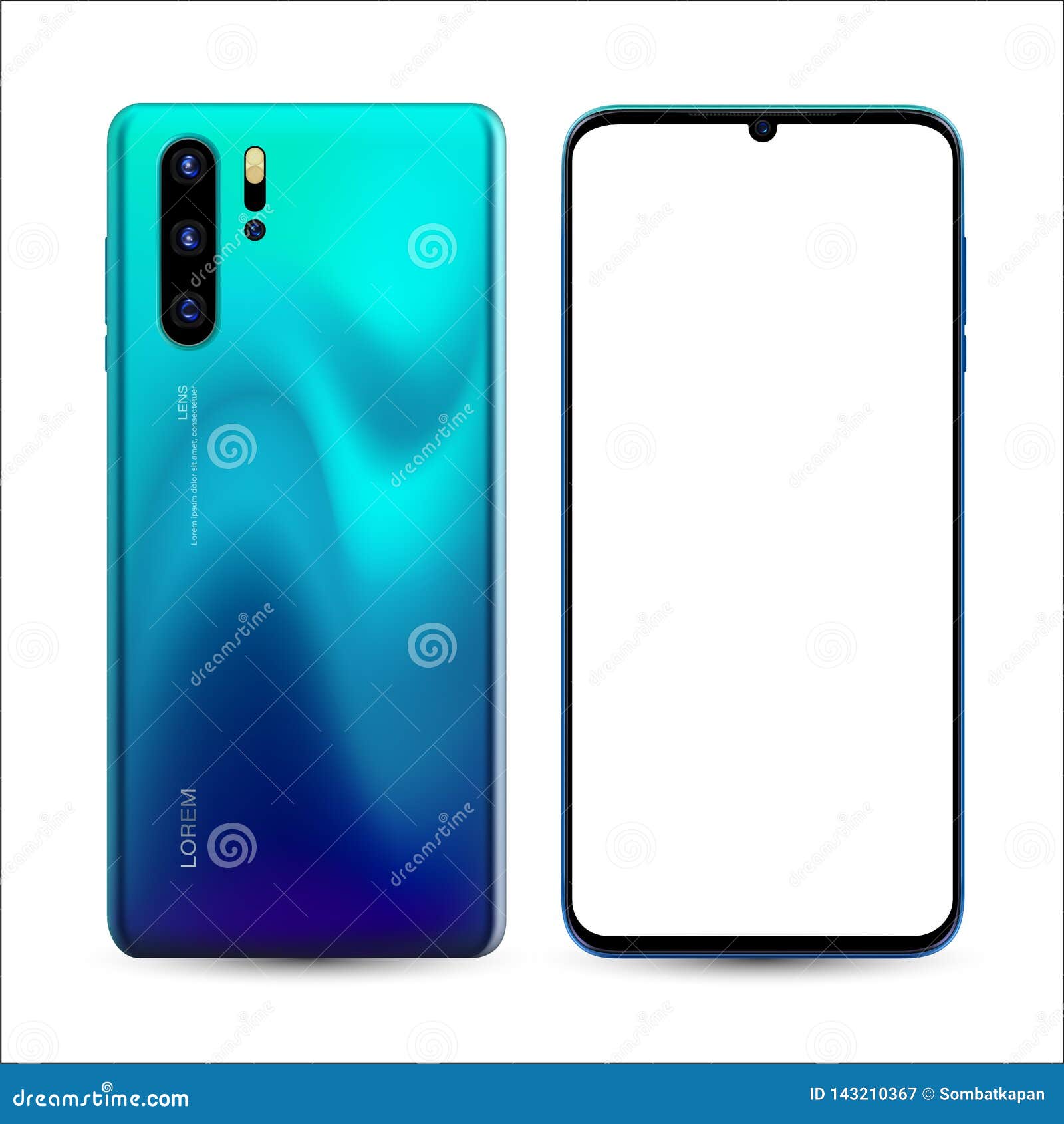 Realistic Smartphone Screen Template Isolated On Transparent Background ...