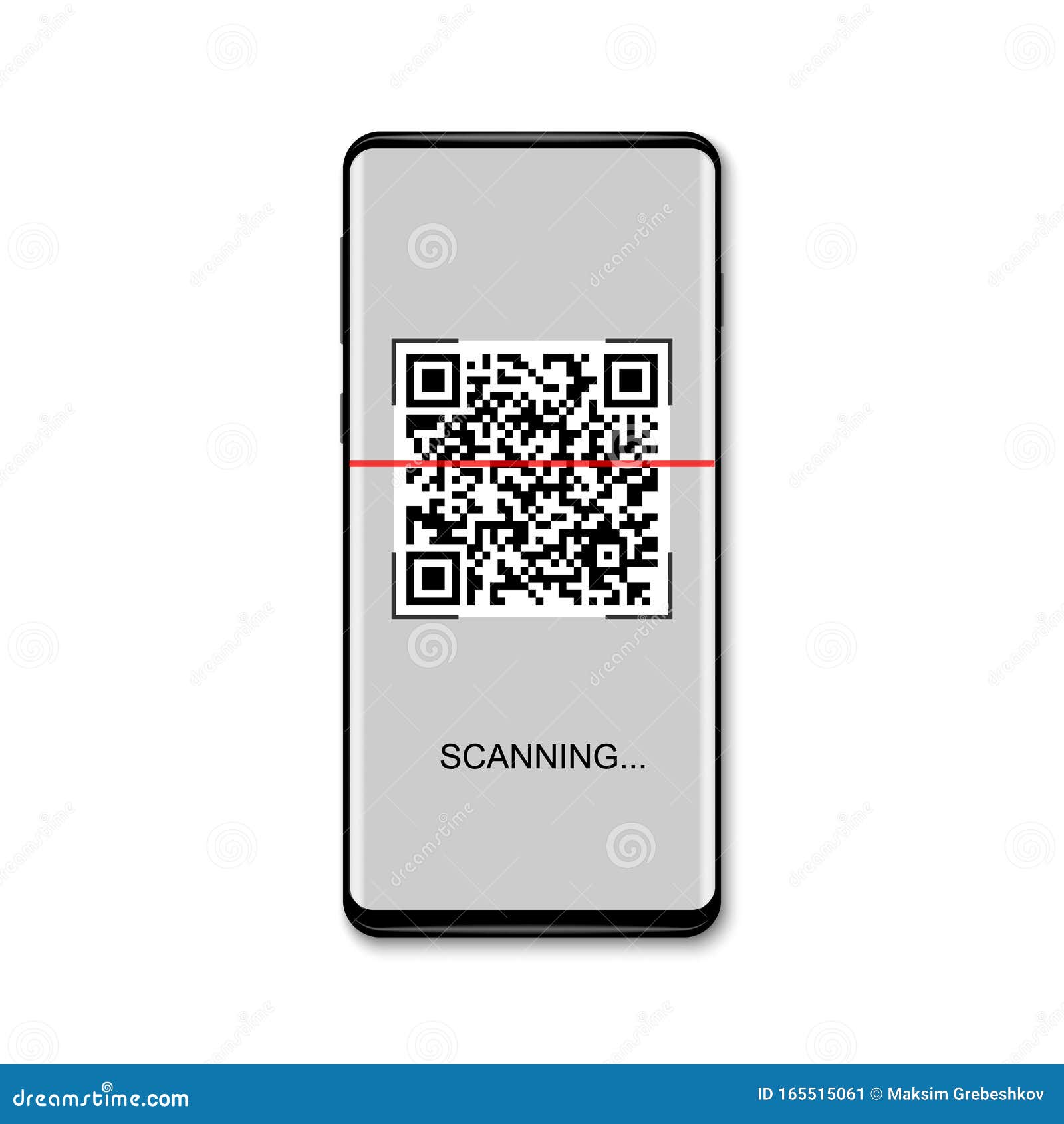 Smartphone Mockup with Scan Qr Code Stock Illustration - Illustration ...