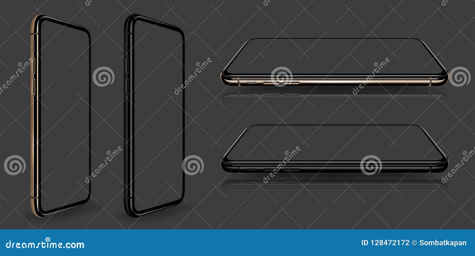 Smartphone Mockup Perspective View Stock Vector - Illustration of ...