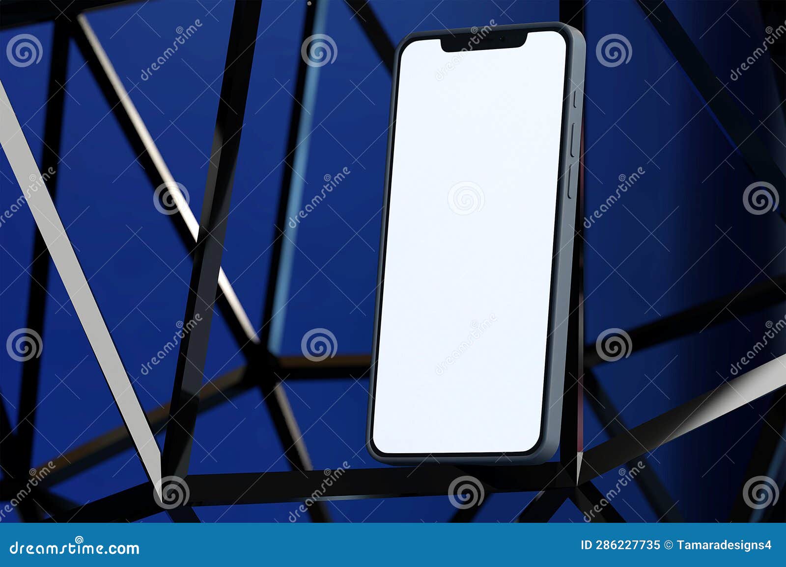 Smartphone Mockup on a Wire Metallic Structure Stock Image - Image of ...