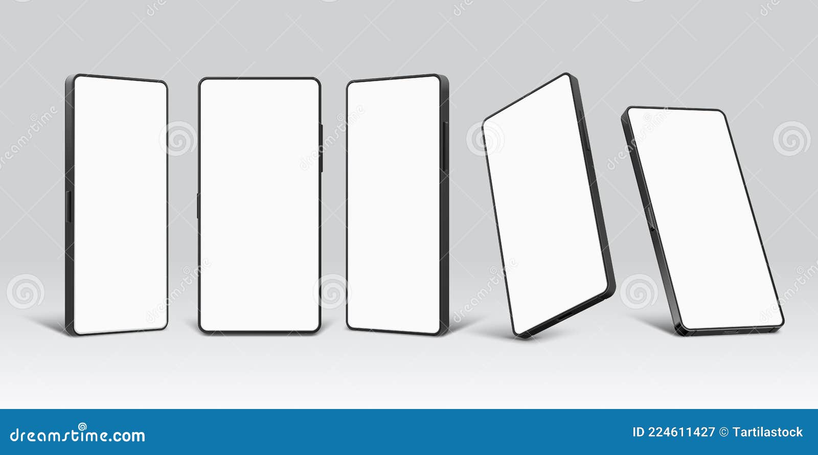 Device Set Template, Smartphone Mock Up, Tablet And Laptop With Blank ...