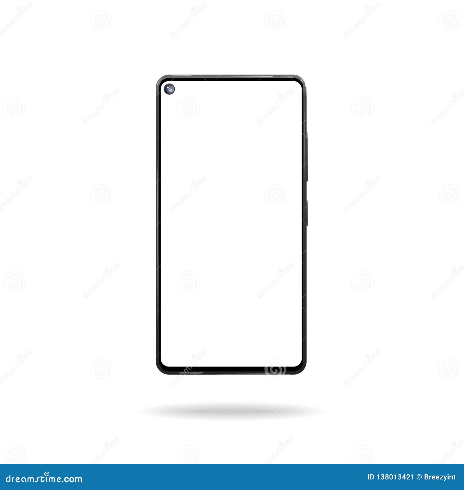 Smartphone Model with Round Cutout in Display. Stock Vector ...