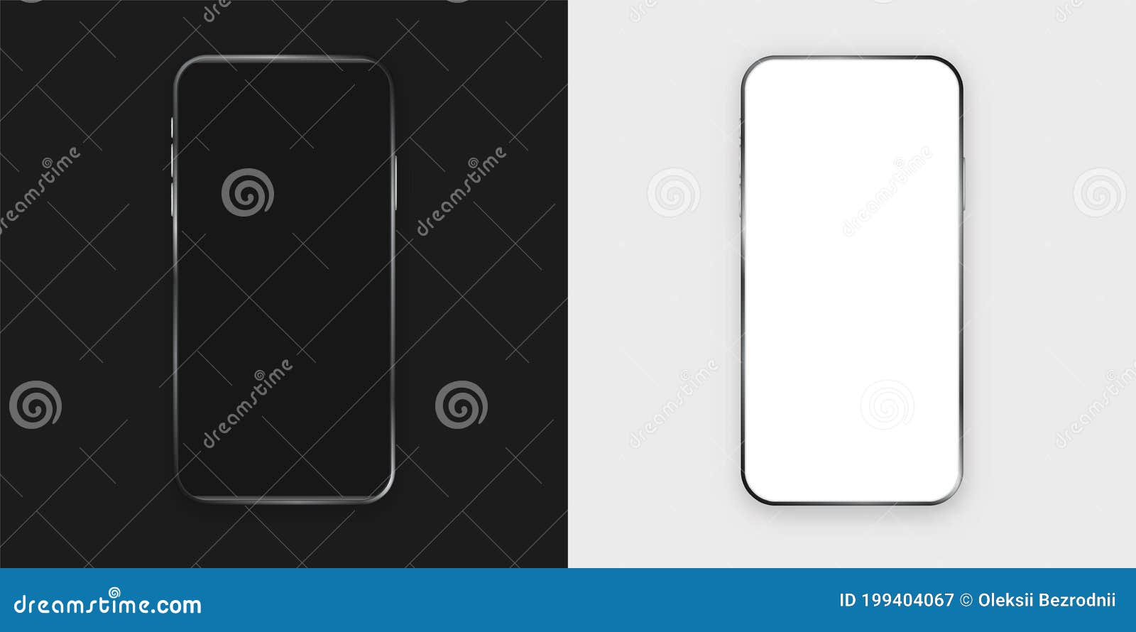 Phone Realistic Vector Front And Back View Vector Illustration With ...
