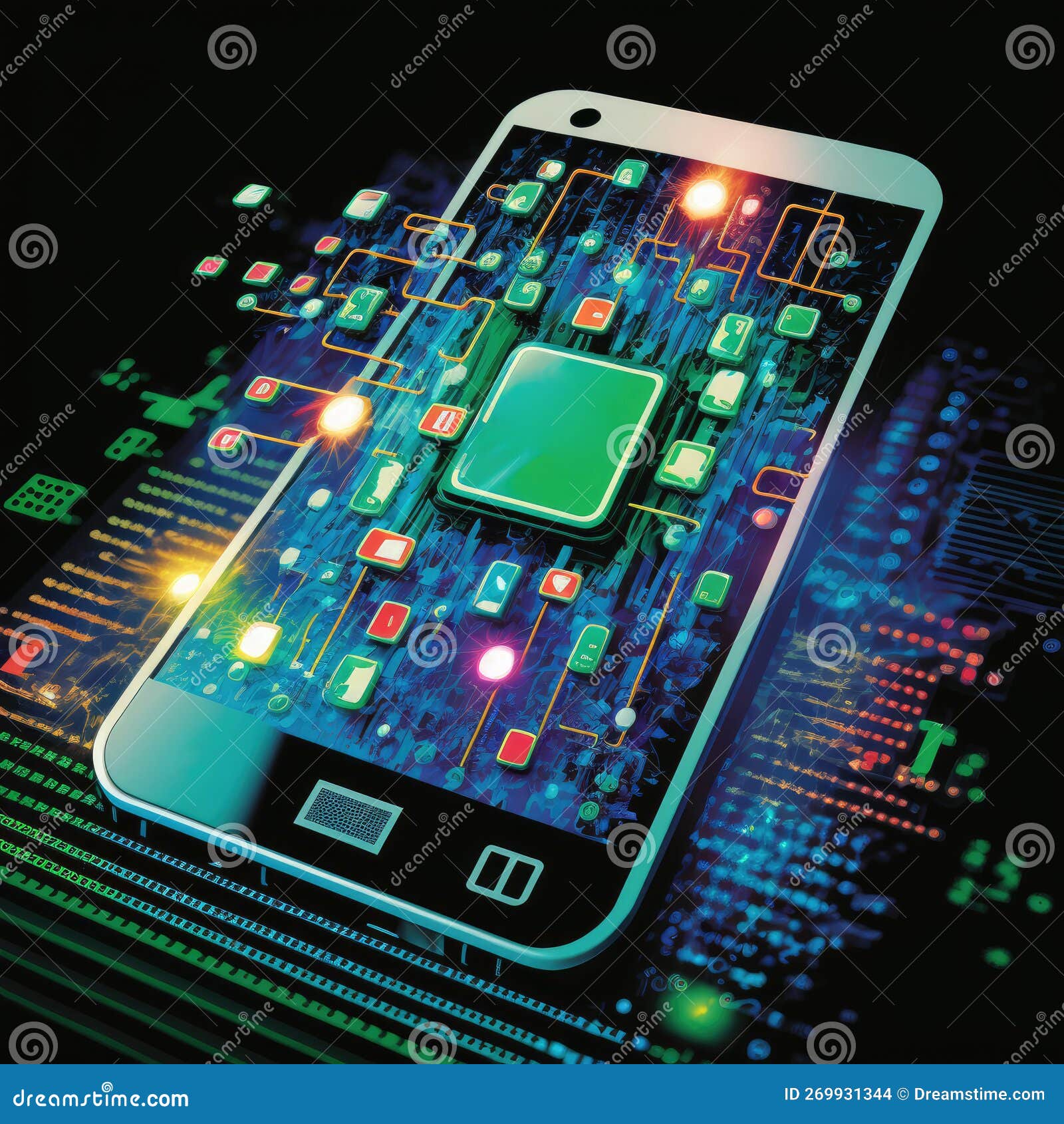 Smartphone stock illustration. Illustration of connection - 269931344