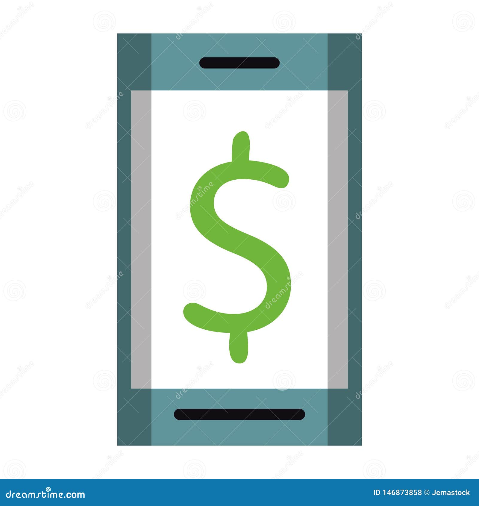 Smartphone with Money Symbol Isolated Stock Vector - Illustration of ...