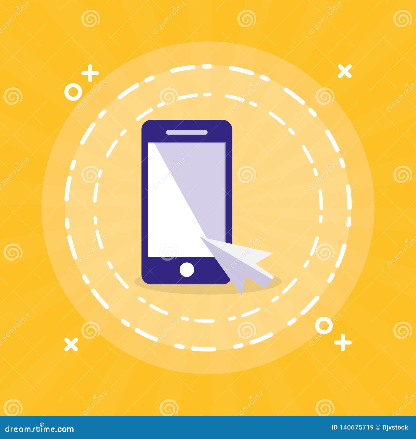 Smartphone with Mouse Cursor Stock Vector - Illustration of icon ...