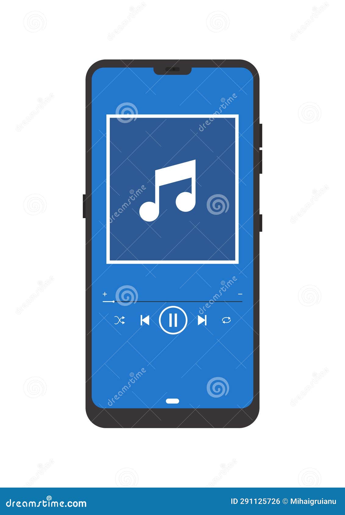 Smartphone with Music Player Vector Stock Vector - Illustration of play ...