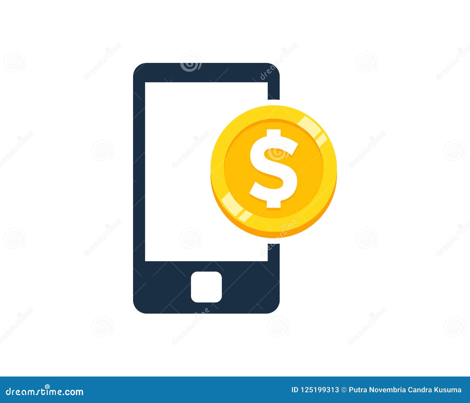 Smartphone Mynt Logo Icon Design Vektor Illustrationer - Illustration ...