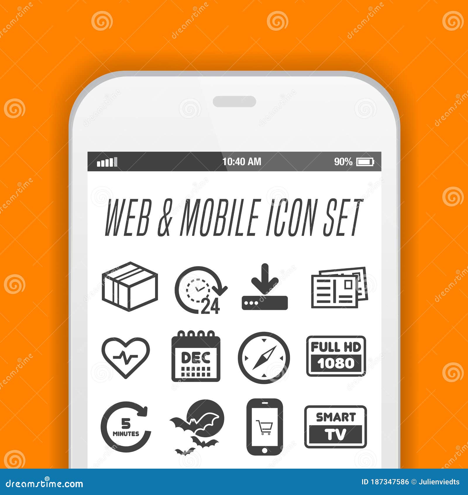 Smartphone with Necessary Application Icons on Screen Stock ...