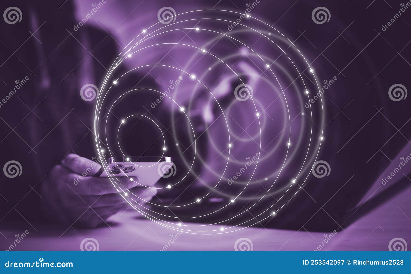 Smartphone with Network and Data Exchanges Over the World 3D Rendering ...