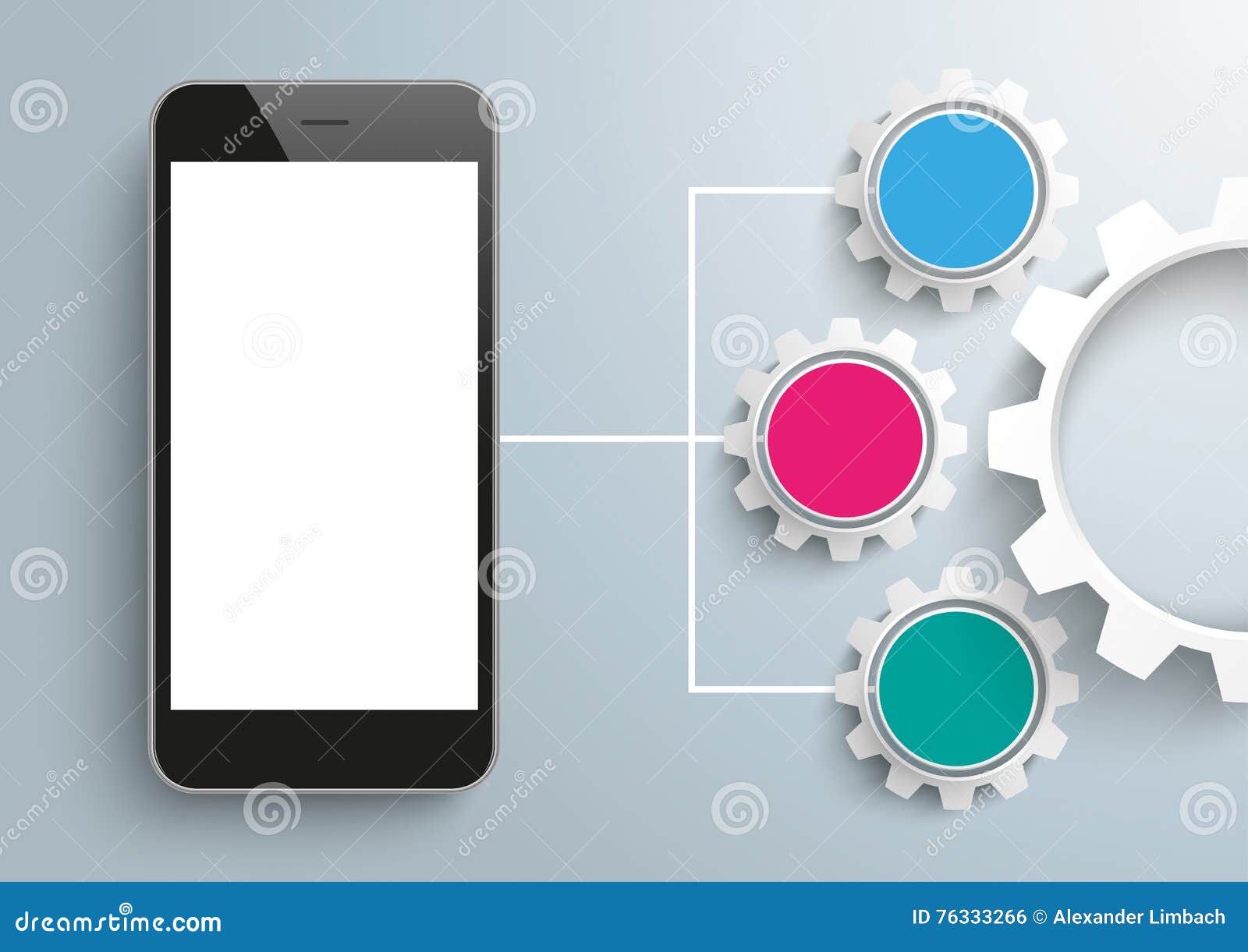 Smartphone Network Infographic 3 Gears Stock Vector - Illustration of ...