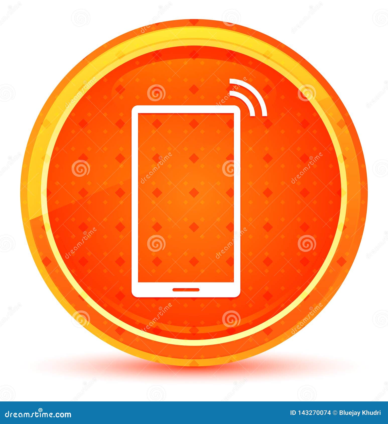 Smartphone Network Signal Icon Natural Orange Round Button Stock ...