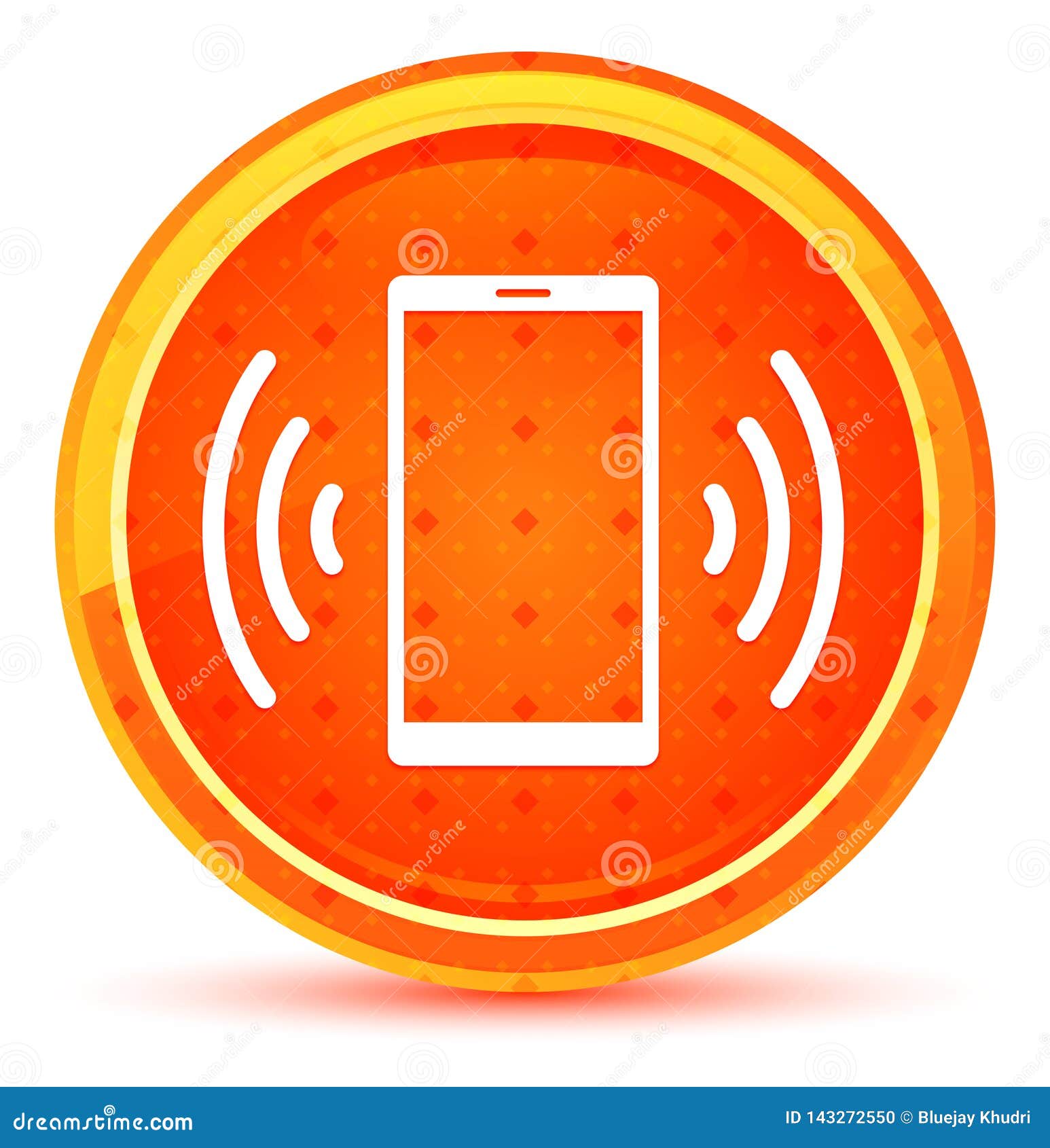 Smartphone Network Signal Icon Natural Orange Round Button Stock ...