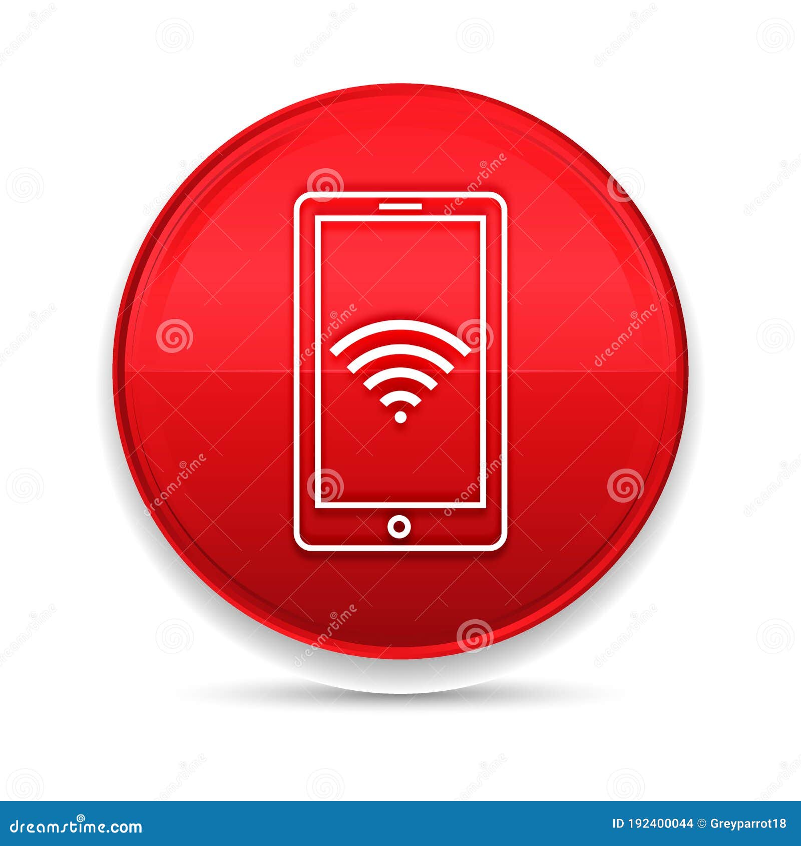 Smartphone Network Signal Icon Shiny Luxury Design Red Button Vector ...
