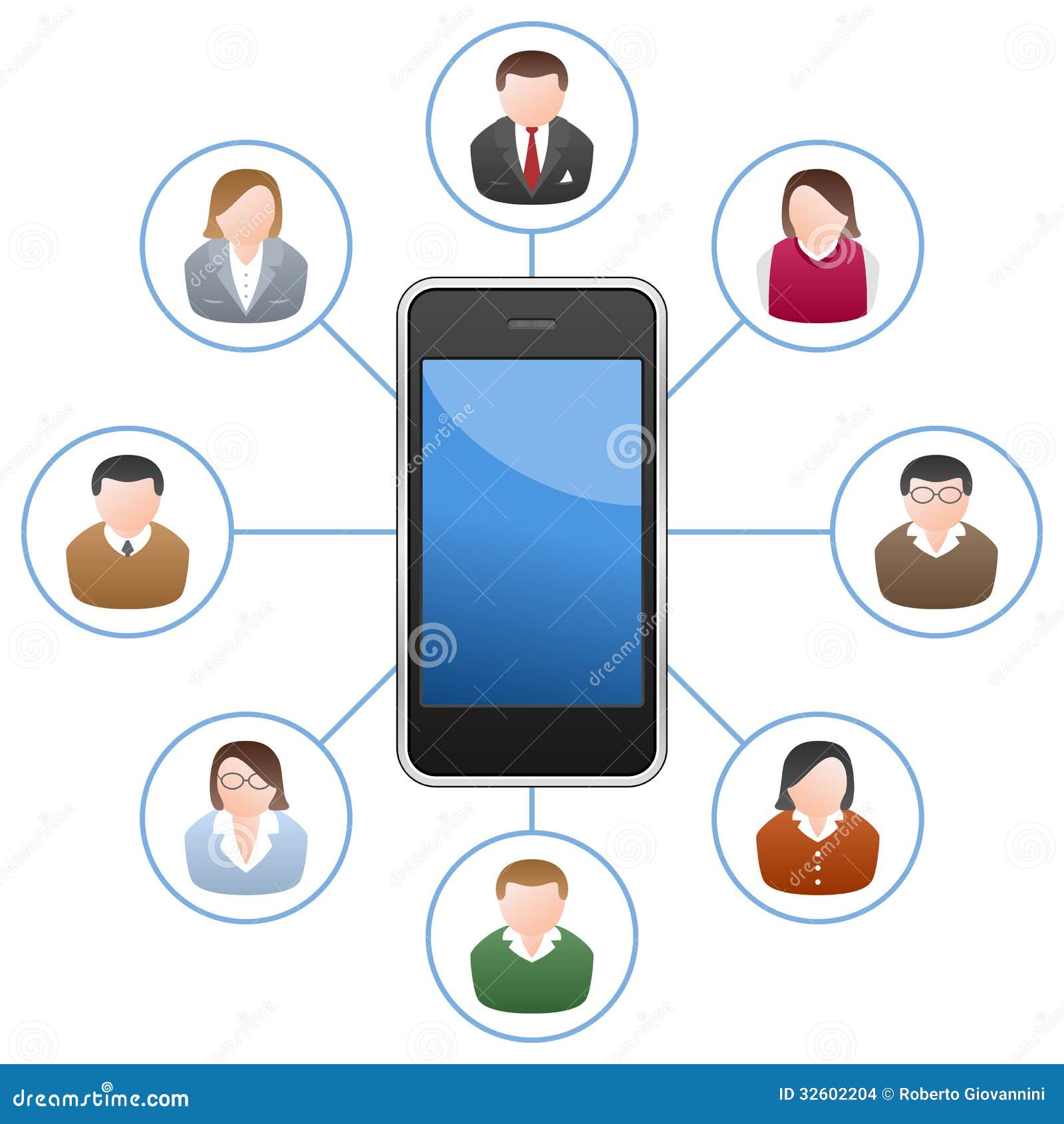 Smartphone Networking People Stock Vector - Illustration of avatars ...