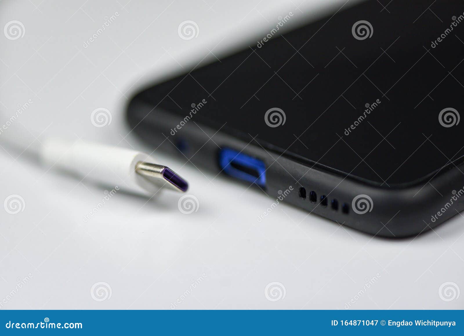 Smartphone New Fast USB Type-C Port on Mobile Phone and Cable - Usb ...