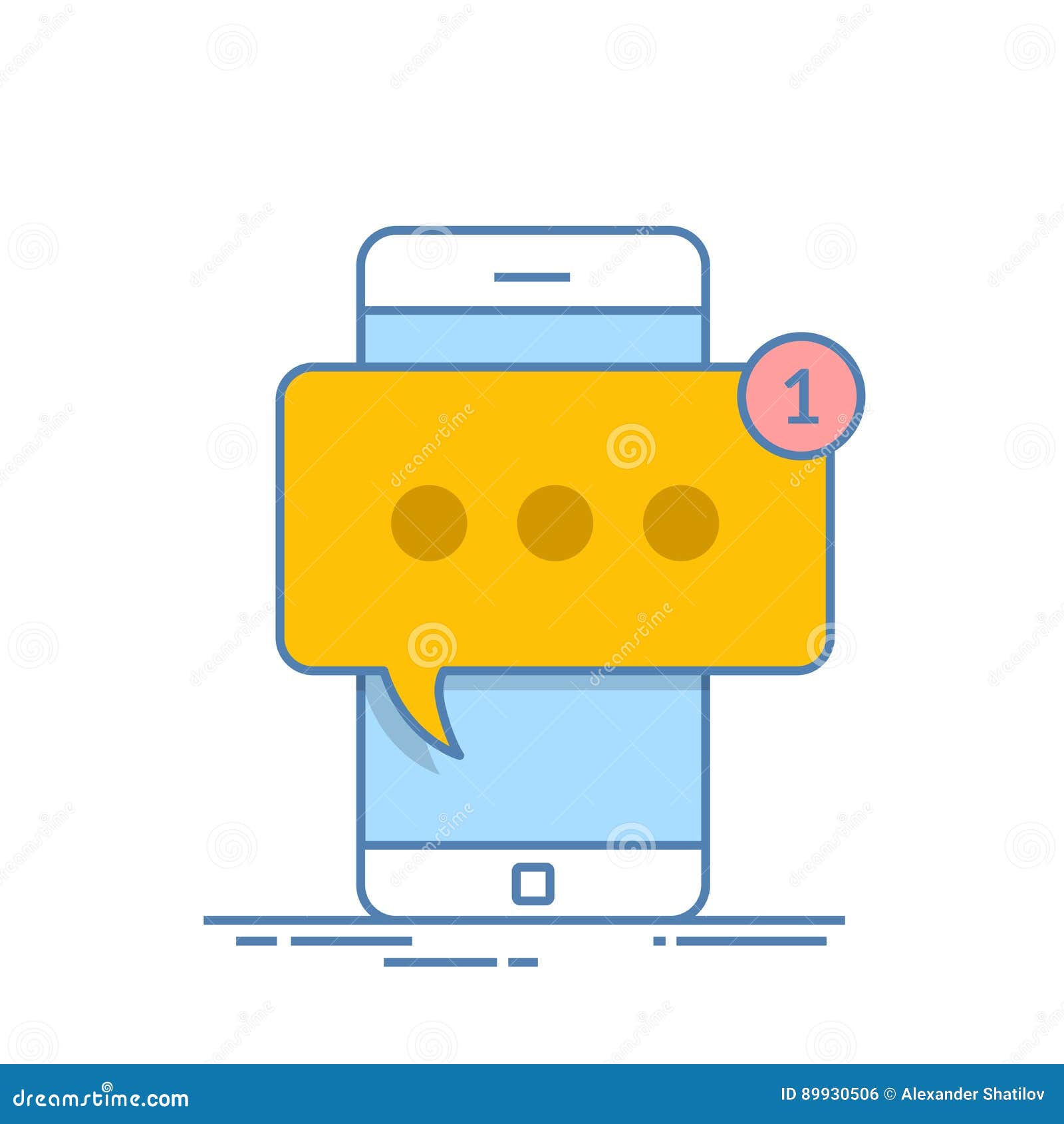 Smartphone with New Message on Screen. Chat, Sms, Tweet, Instant ...