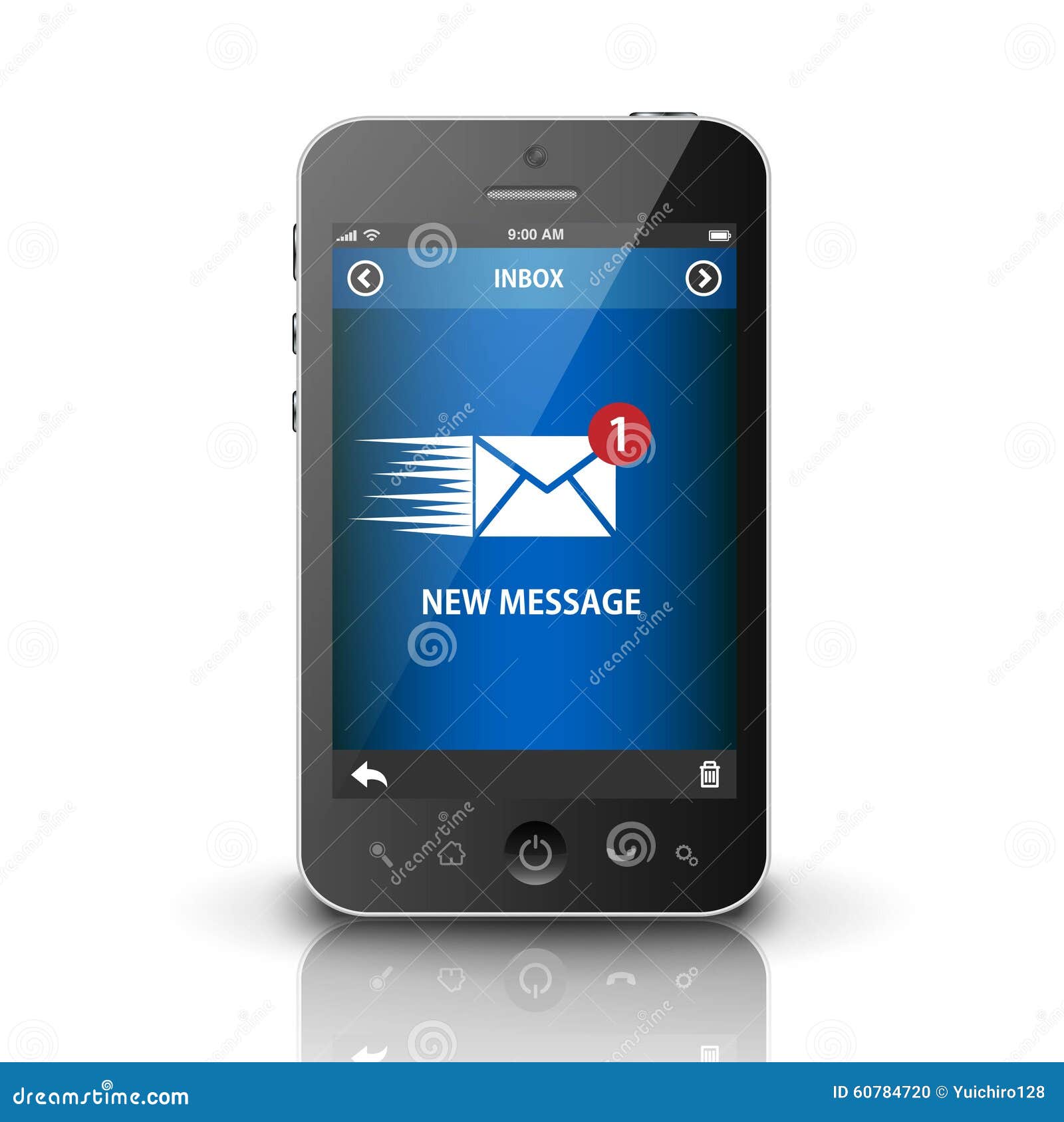 Smartphone with New Message on a Screen Stock Vector - Illustration of ...