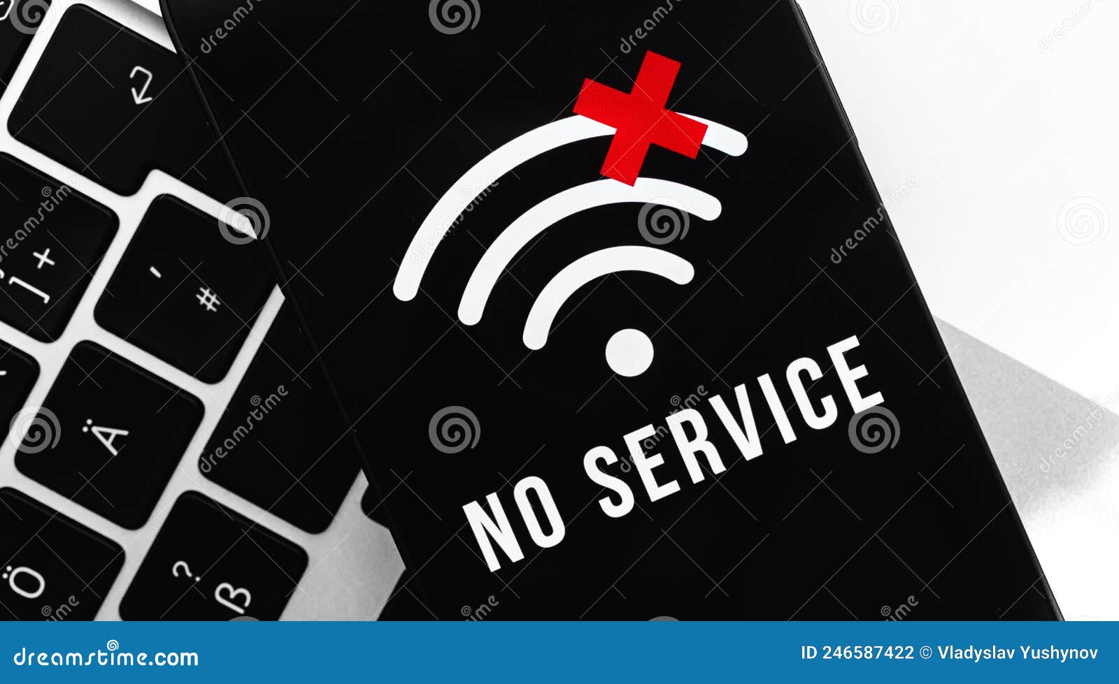 Smartphone with No Service Screen. Communication, Cellular Problem, Bad ...