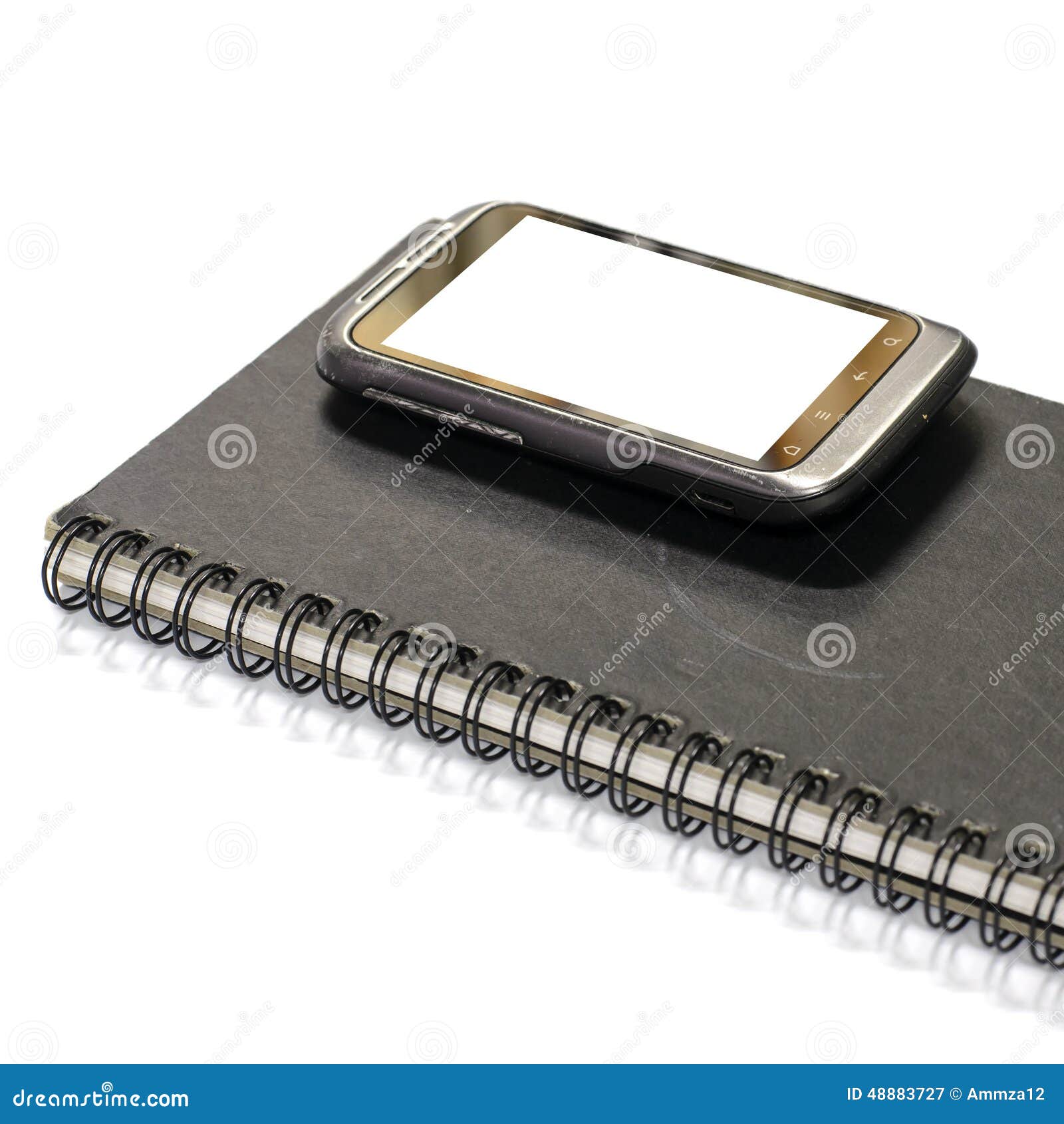 Smartphone on note book stock image. Image of sheet, digital - 48883727