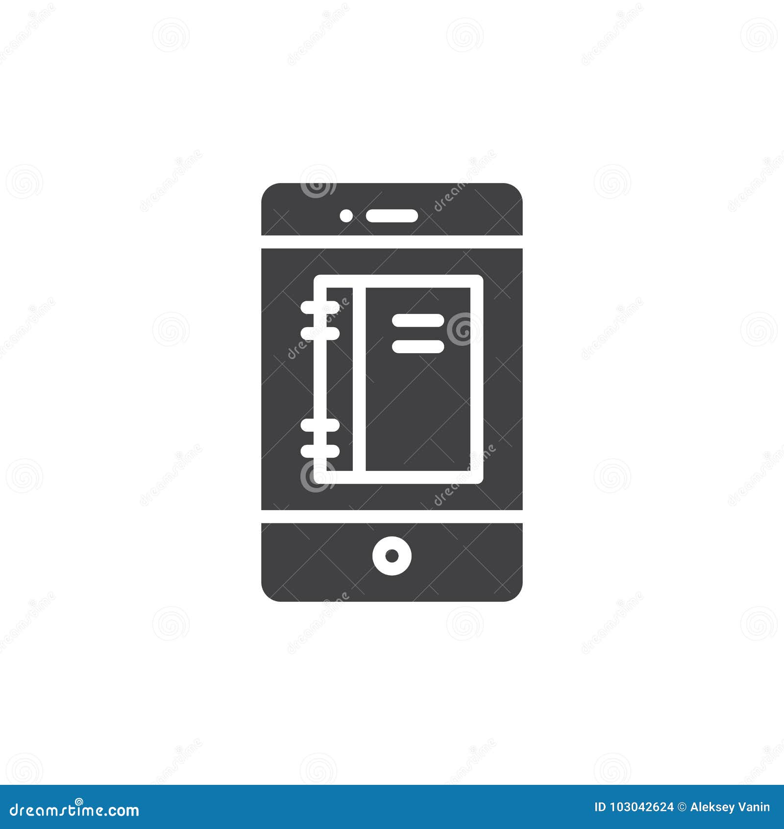 Smartphone with Notepad on Display Icon Vector Stock Vector ...
