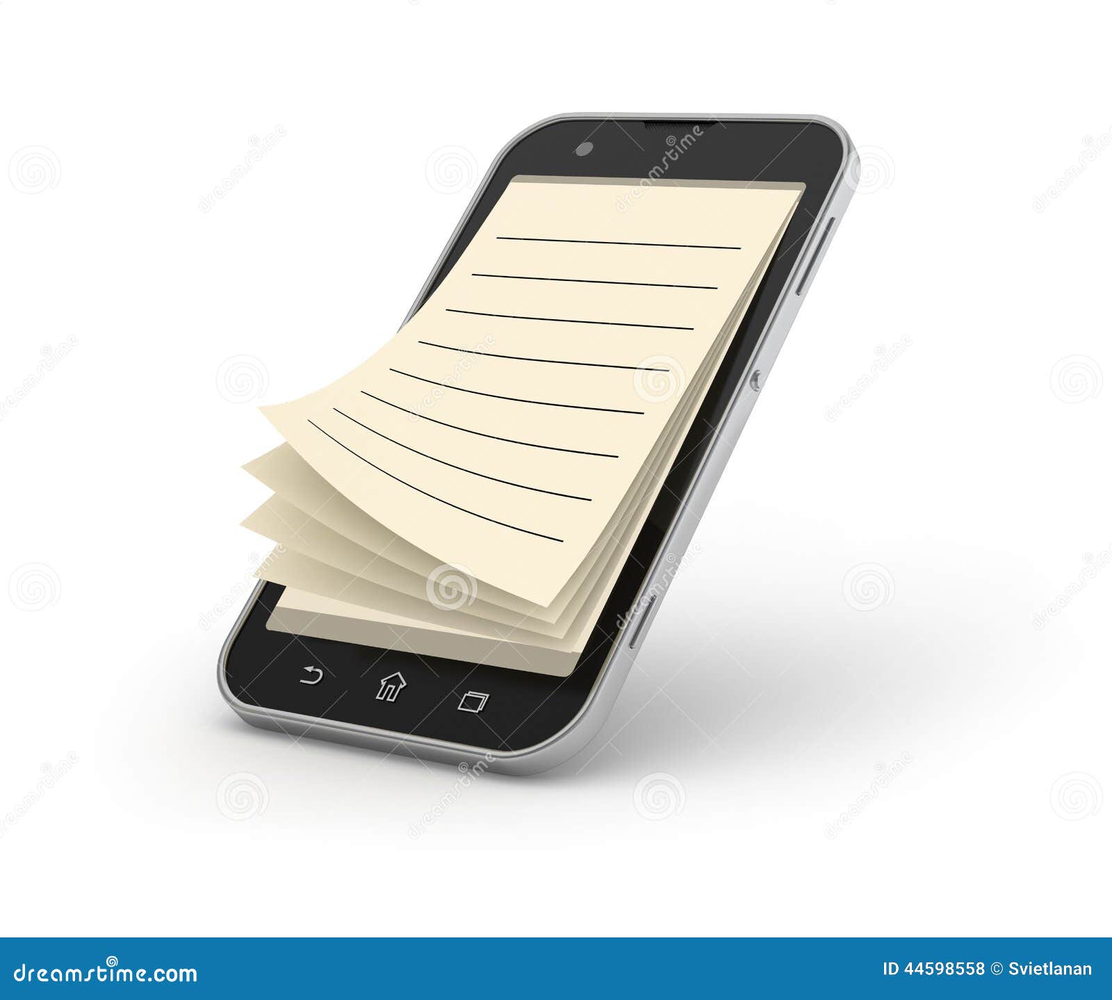 Smartphone notepad. stock illustration. Illustration of icon - 44598558