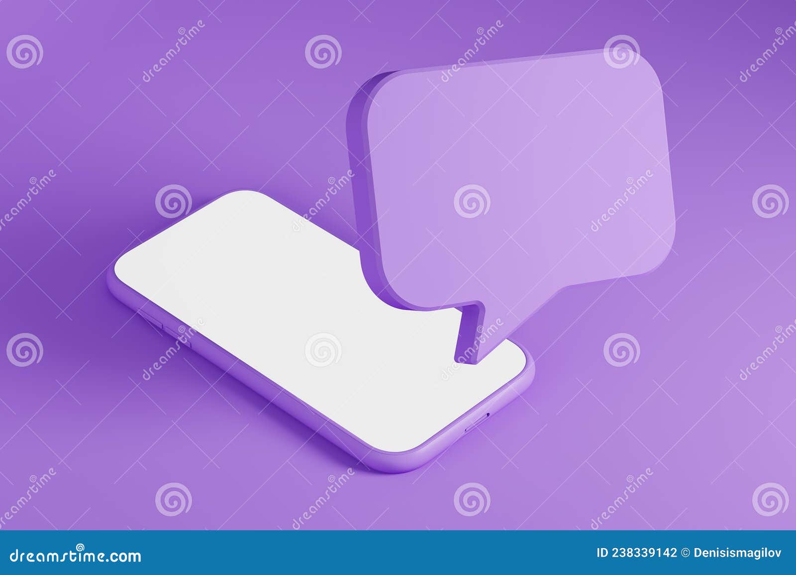 Smartphone and Notification, Pop-up Message. Mockup Screen Stock ...