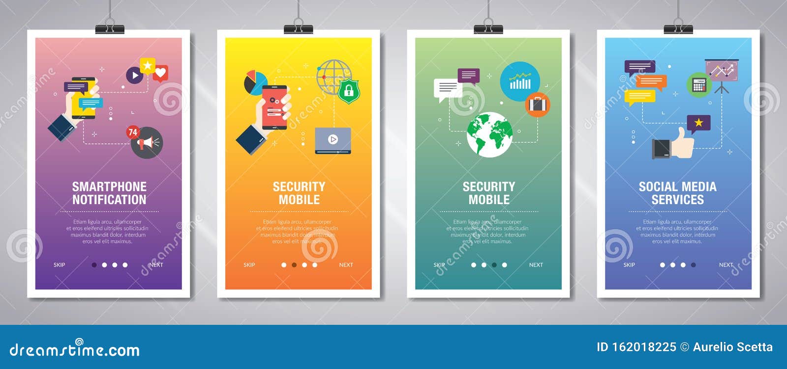 Smartphone Notification Icons. Mobile Icons UI, UX Design. Status Bar ...