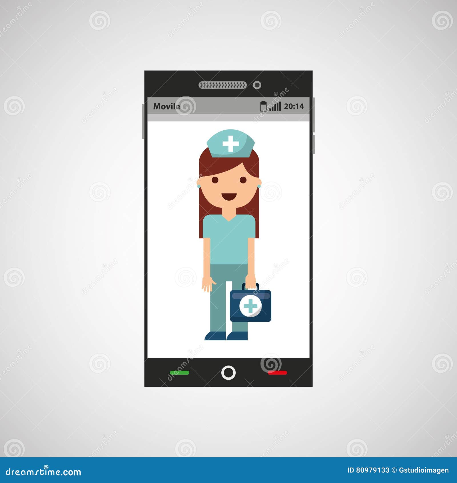 Smartphone Nurse Help Health App Stock Vector - Illustration of ...