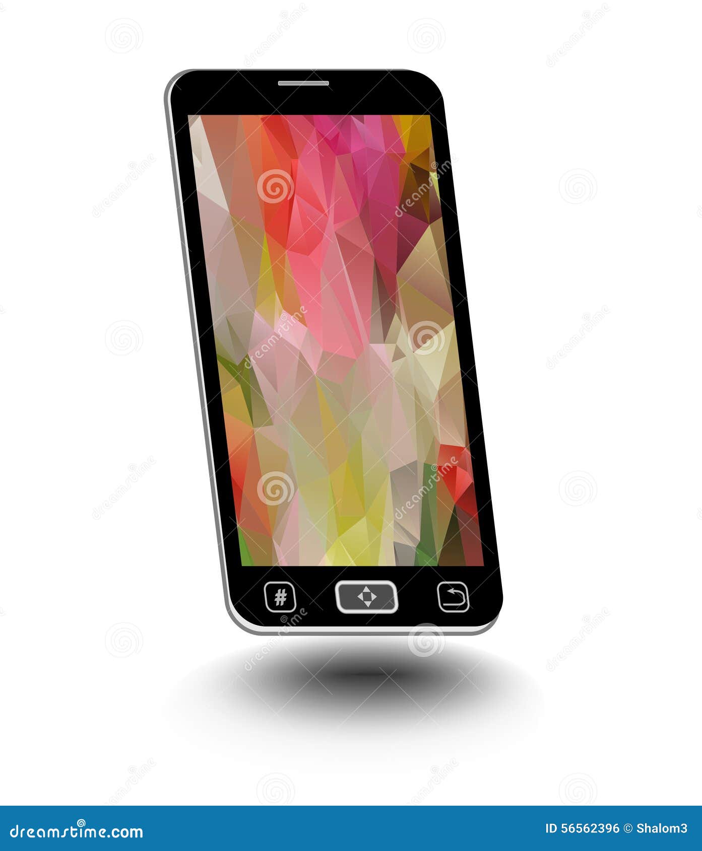 Smartphone - Object with Triangle Patterns on Display Stock Vector ...