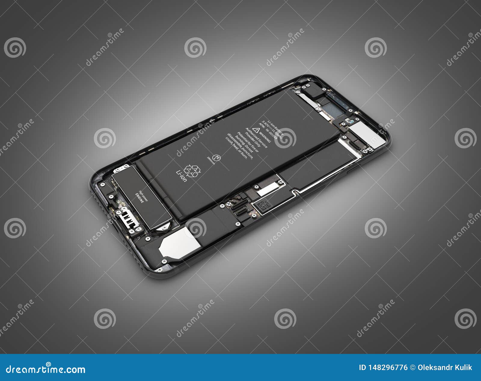 Smartphone in the Open State Smartphone Components Assembly Isolated on ...