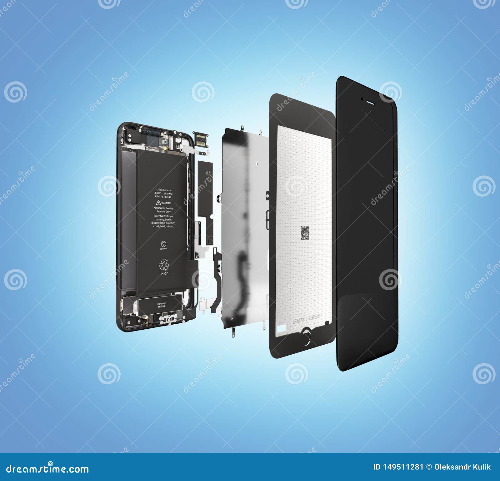 Smartphone in the Open State Illustration of Smartphone Components ...