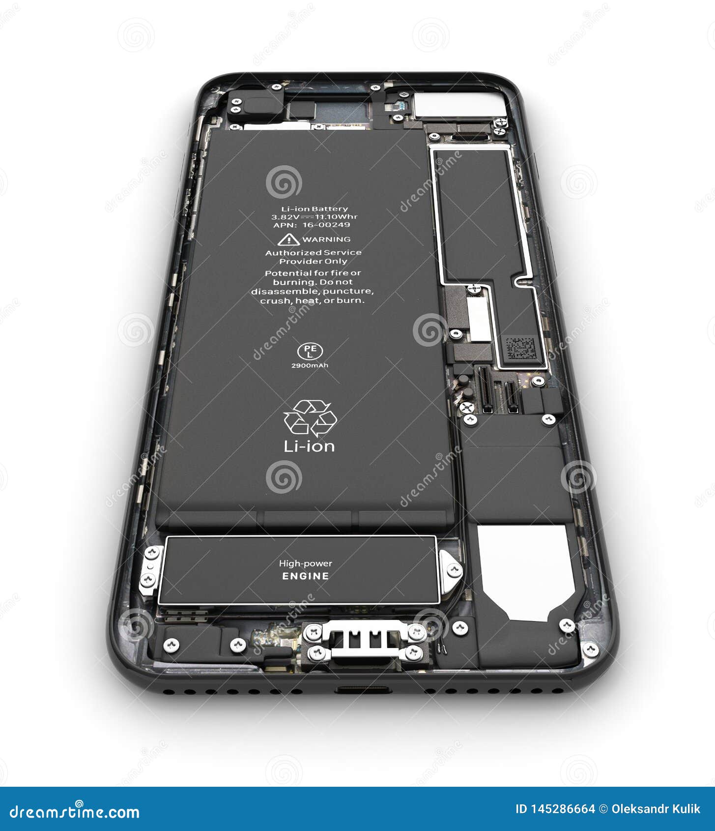 Smartphone in the Open State Smartphone Components Assembly Isolated on ...
