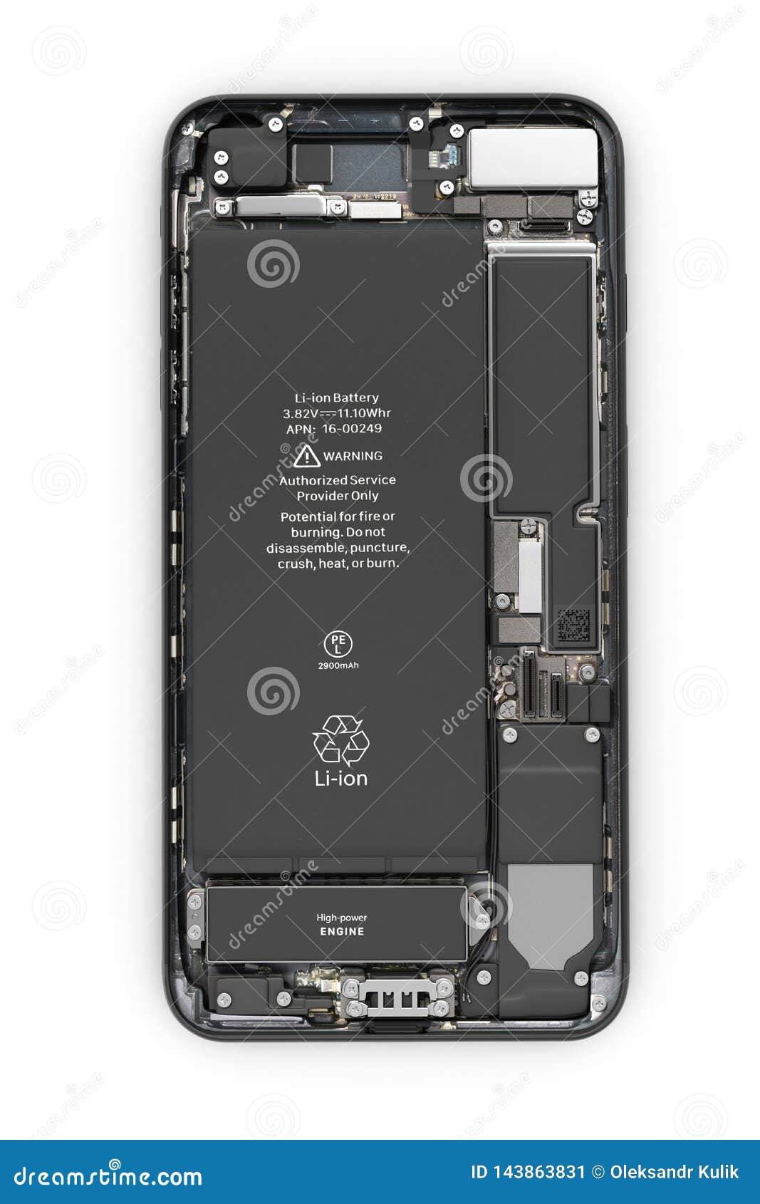 Smartphone in the Open State Smartphone Components Assembly Isolated on ...