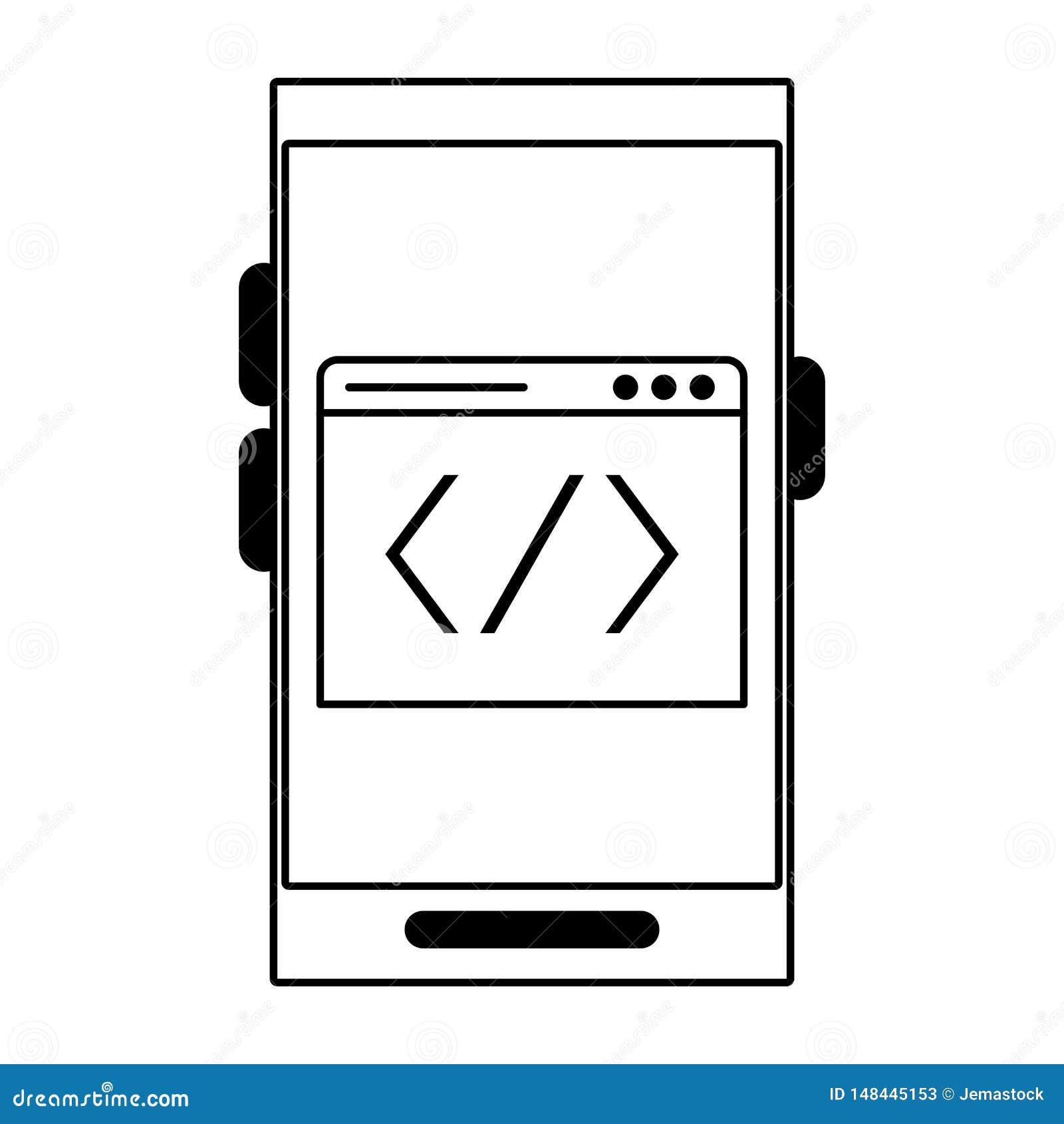 Smartphone Operative System Software in Black and White Stock Vector ...