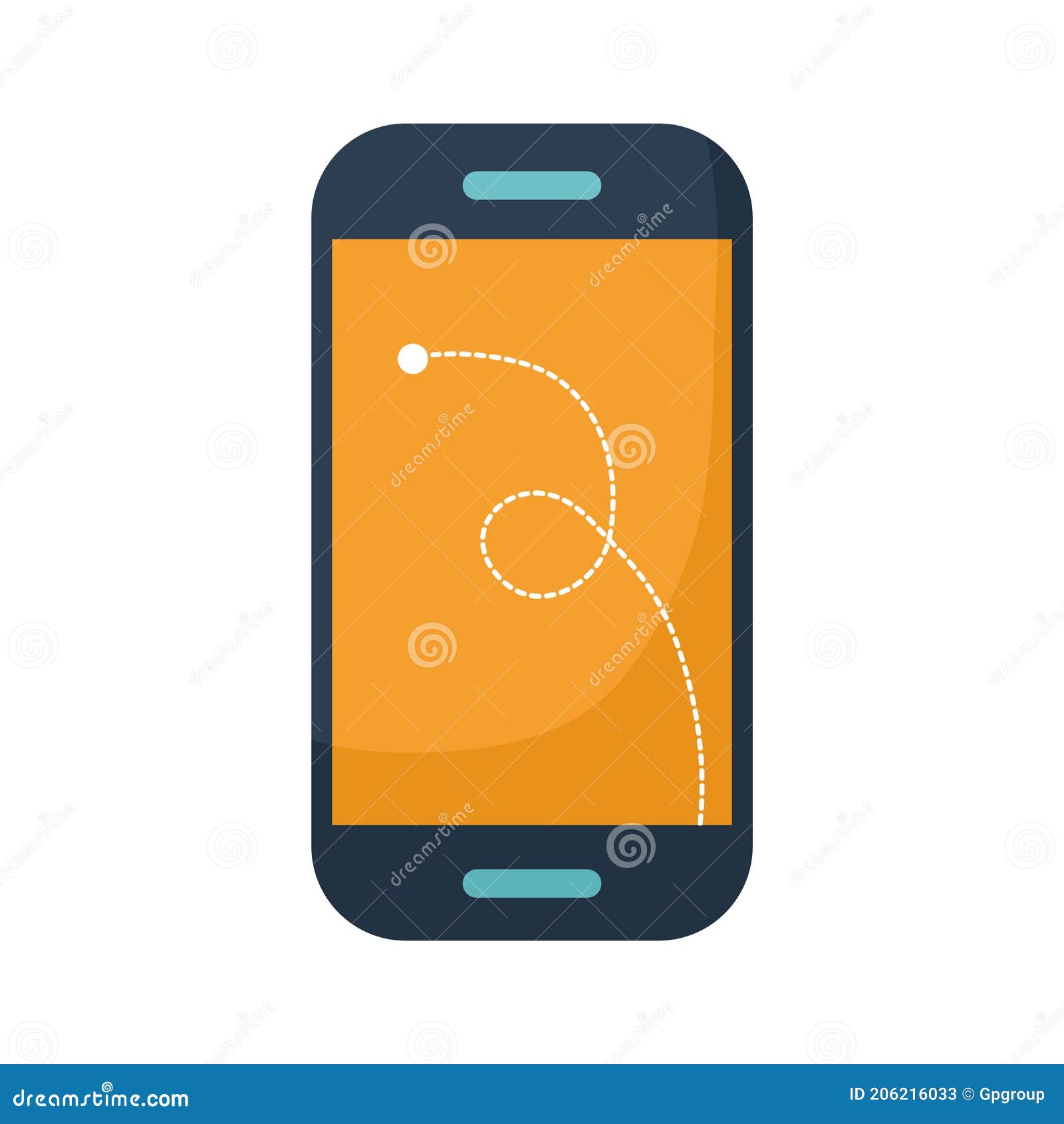 Smartphone with a Orange Screen Stock Vector - Illustration of ...