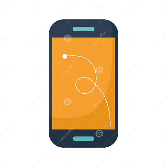 Smartphone with a Orange Screen Stock Vector - Illustration of ...