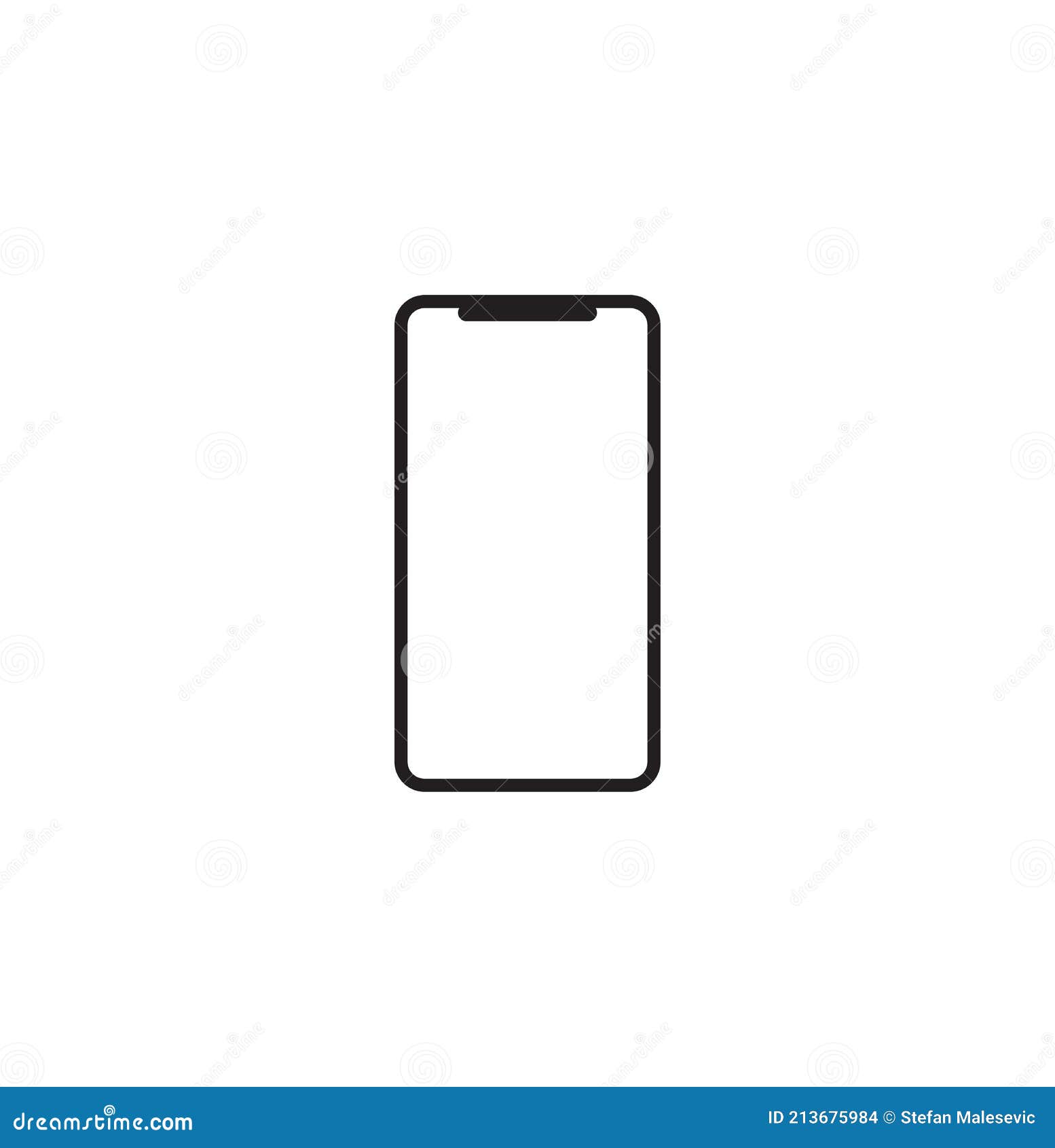 Smartphone outline stock vector. Illustration of application - 213675984