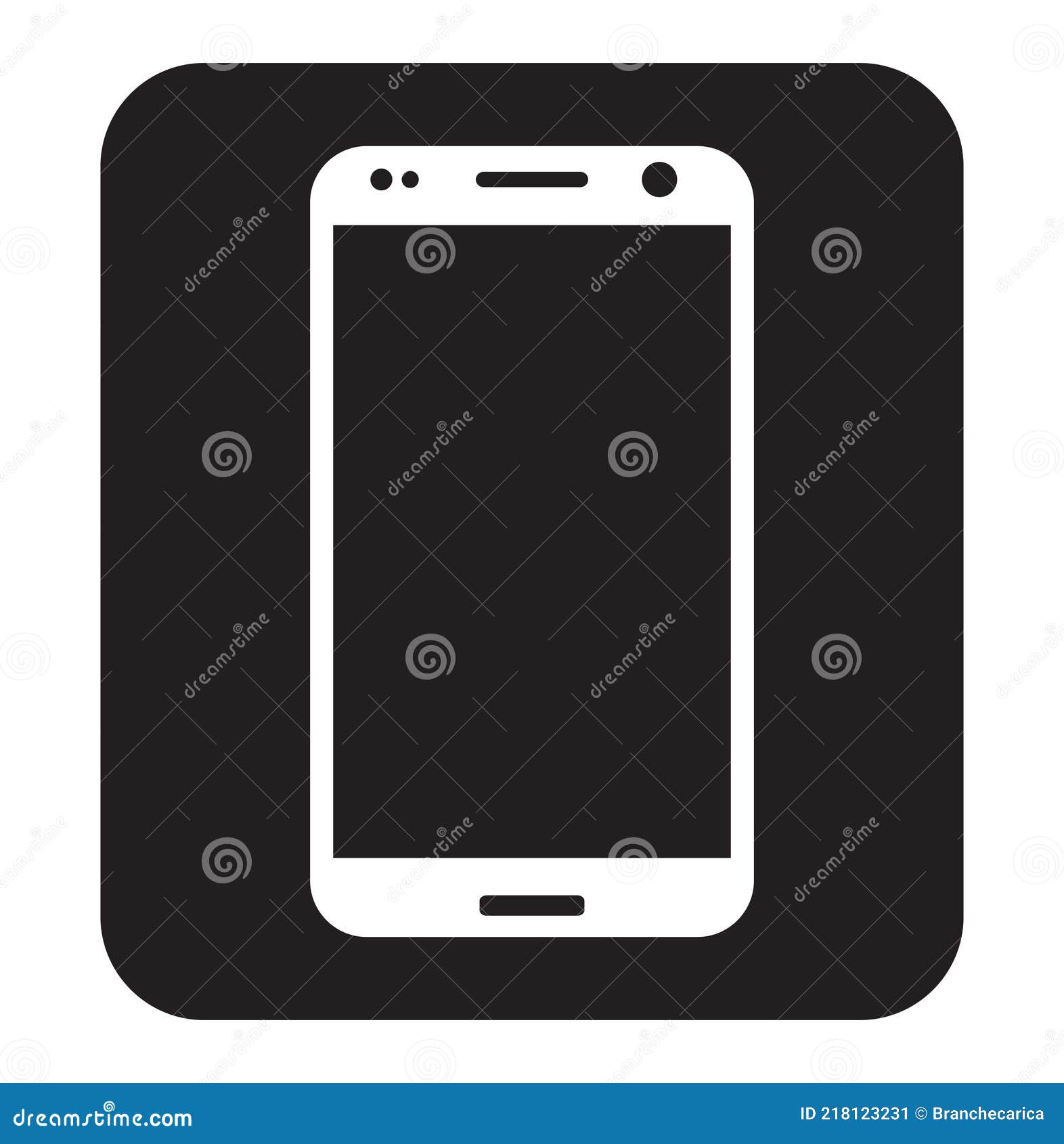 Smartphone outline stock vector. Illustration of blank - 218123231