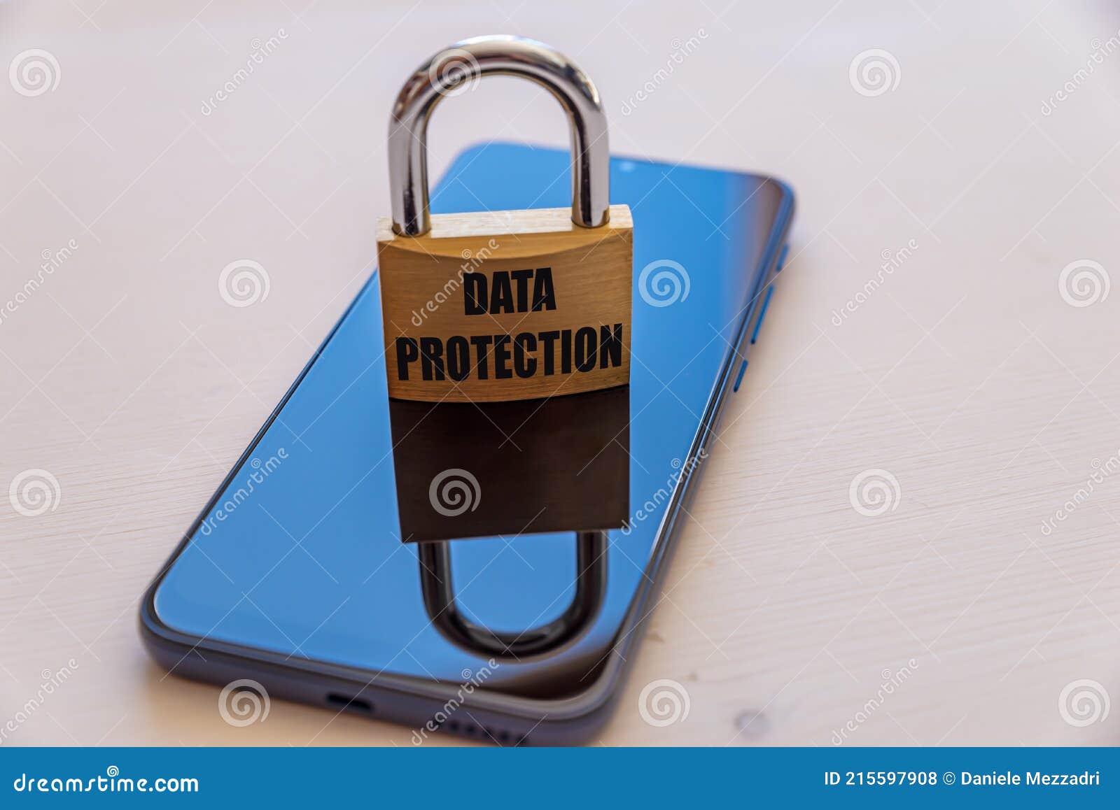 Smartphone with Metal Lock on Top. Stock Photo - Image of confidential ...
