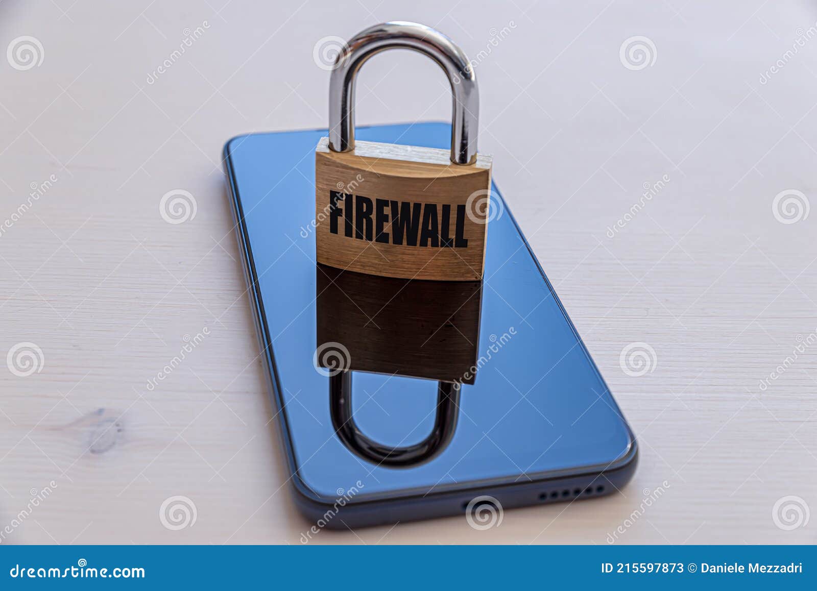 Smartphone with Metal Lock on Top. Stock Image - Image of electronics ...