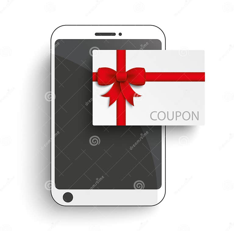 Smartphone Paper Coupon stock vector. Illustration of voucher - 63397162