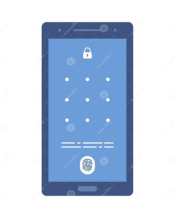 Smartphone with Passcode Lock Screen Interface, Use Biometric or Enter ...