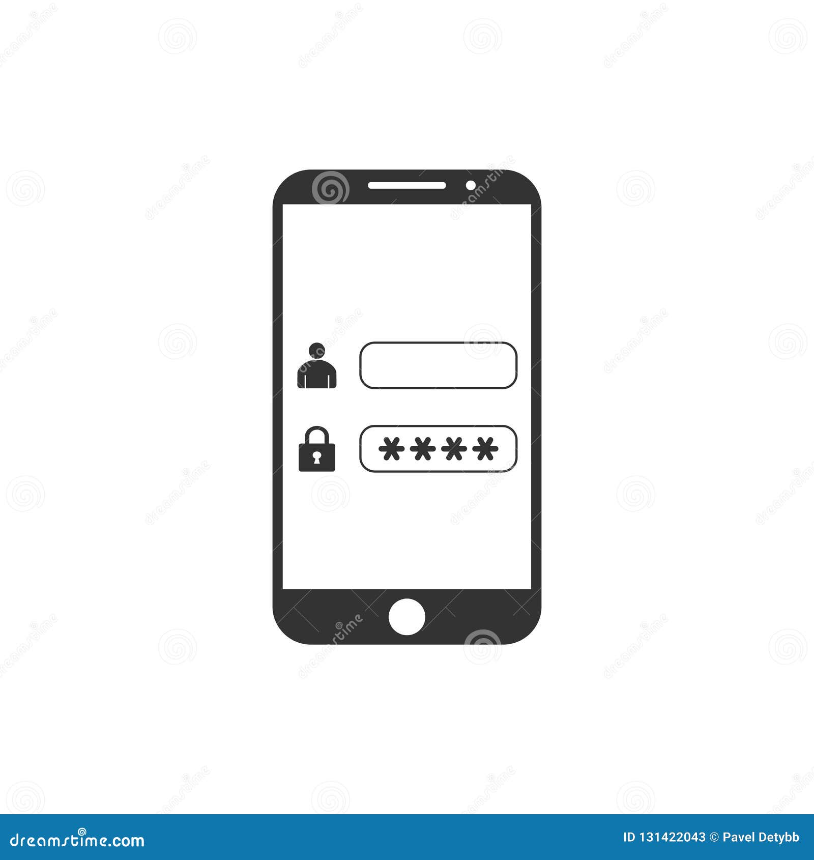 Smartphone Password Icon. Vector Illustration Flat Stock Illustration ...