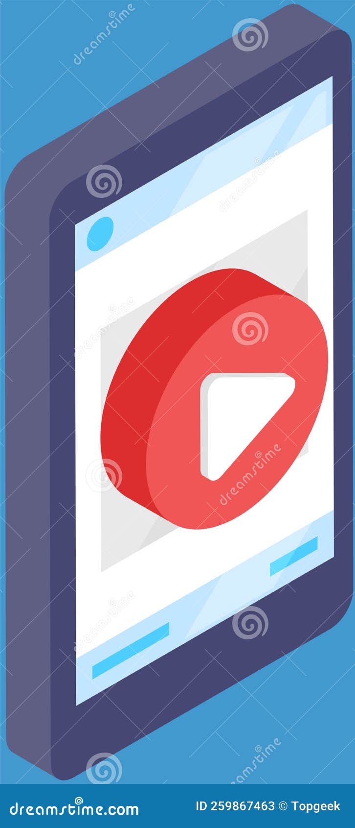 Smartphone with Pause Video Player on Display. Recording Button, Live ...