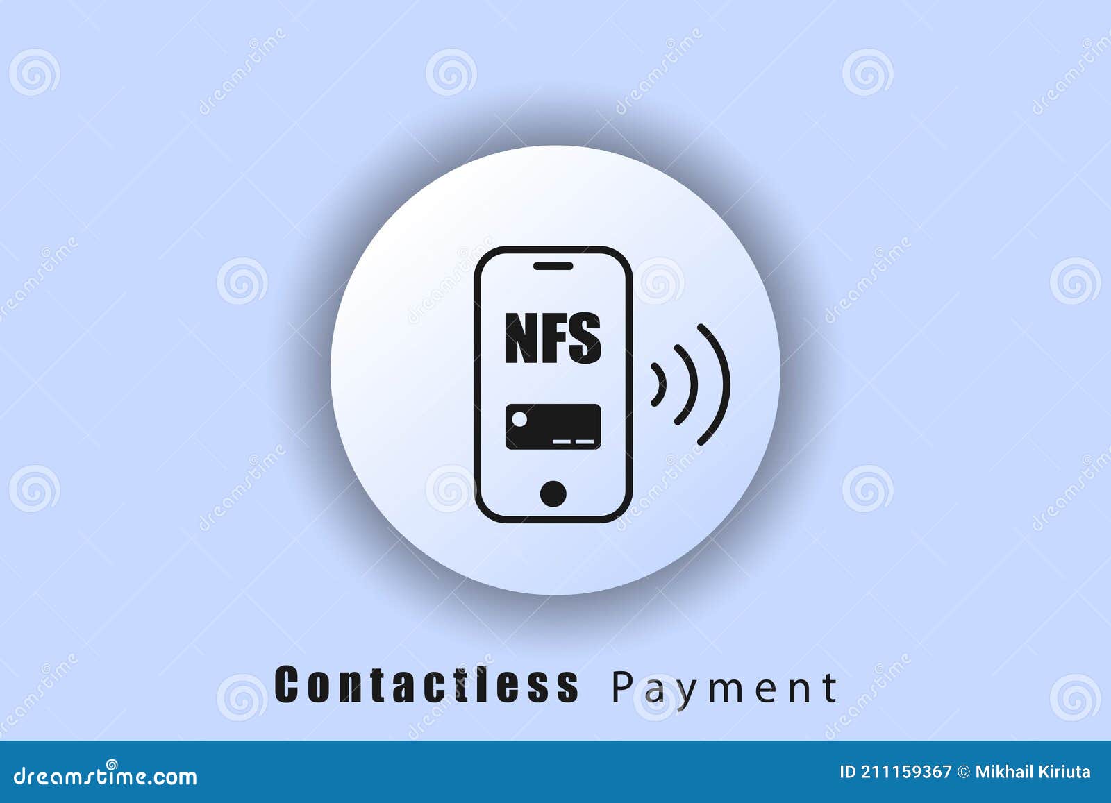 Smartphone Payment Icon, Badge, Contactless Payment Button, NFC ...
