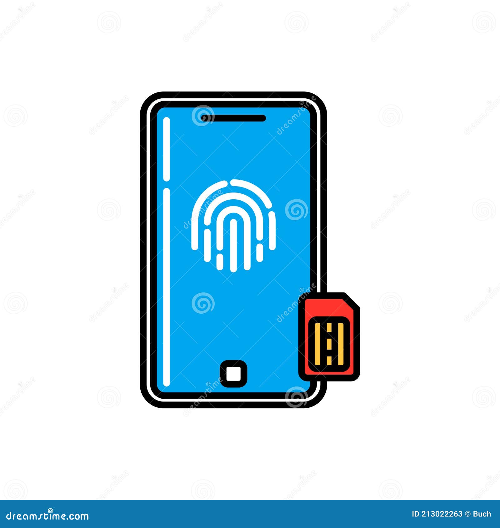 Smartphone with Personal Data Security, Sim Card Stock Vector ...