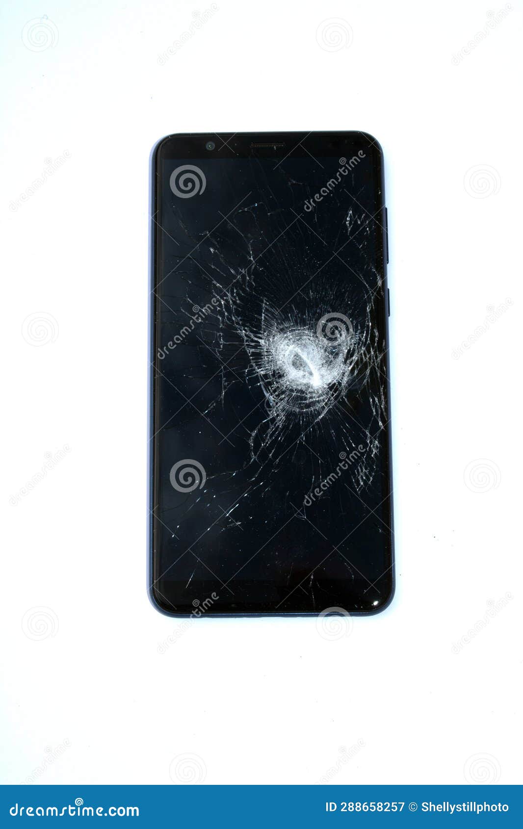 A Smartphone Phone Being Smashed by a Hammer the Glass is Shattered ...