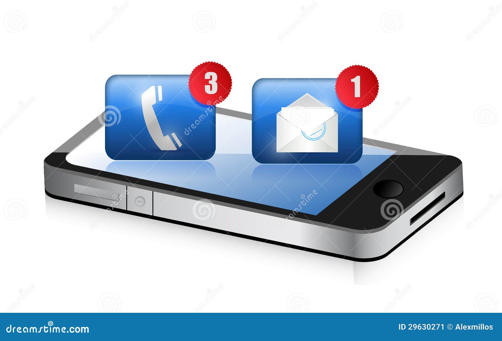 Smartphone, Phone and Email. Communication Concept Stock Illustration ...