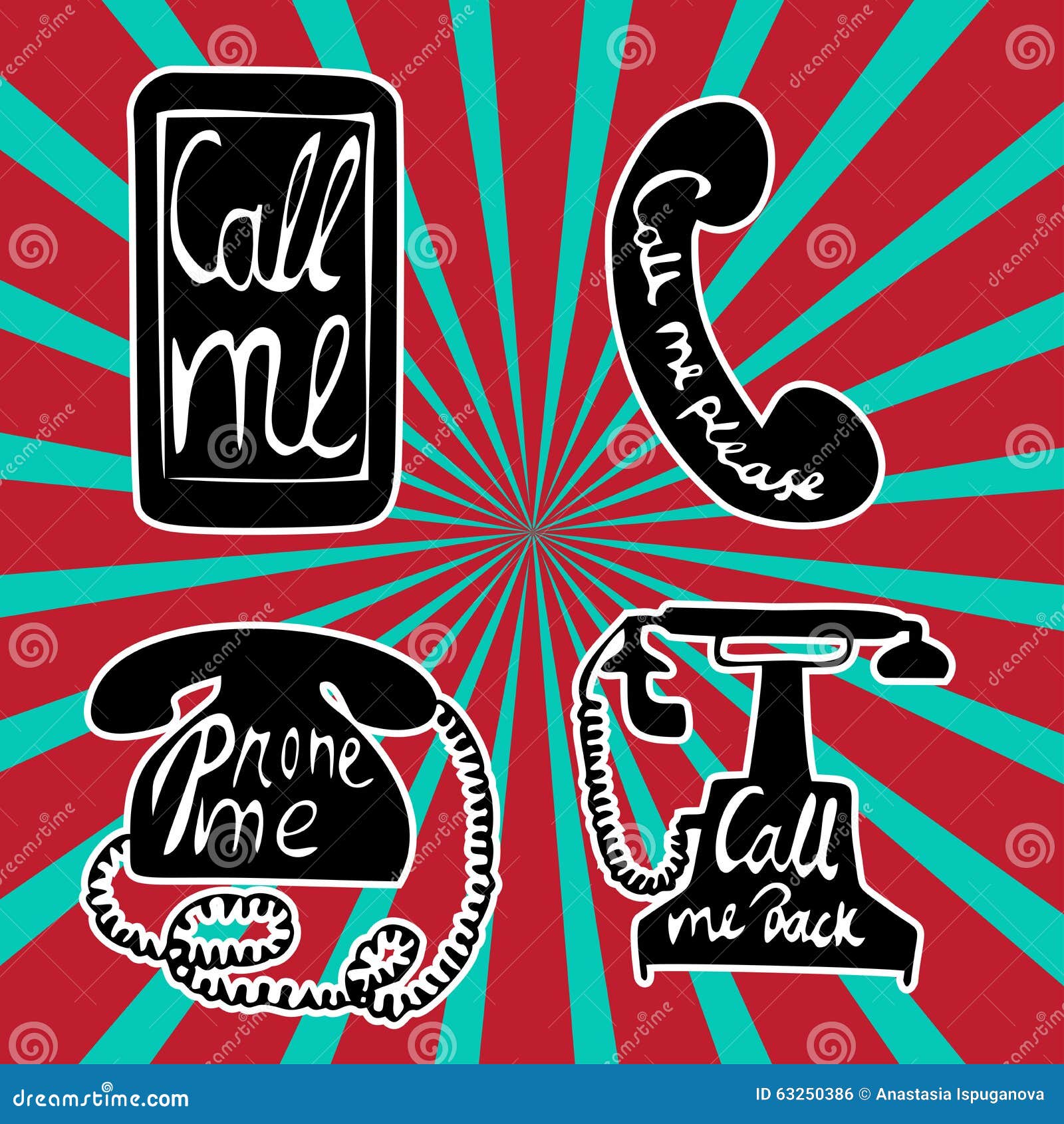 Smartphone, Phone Modern and Retro Illustration with Calligraphy Stock ...